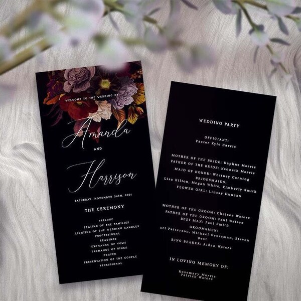 Fall Wedding Program - Etsy