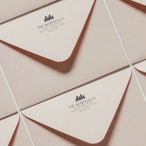 Custom Evergreens Return Address Stamp, Wood Mounted Rubber Address ...