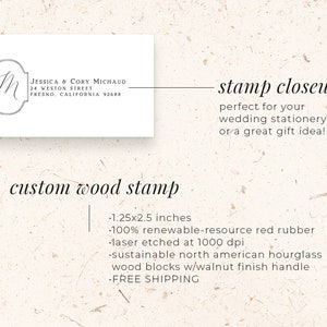 Custom Monogram Crest Return Address Stamp: Wood Mounted Rubber Stamp ...