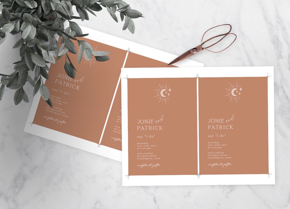 Sun Moon Stars Wedding Invitation Celestial Wedding Invite - Etsy