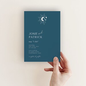 Sun Moon Stars Wedding Invitation, Celestial Wedding Invite Template ...