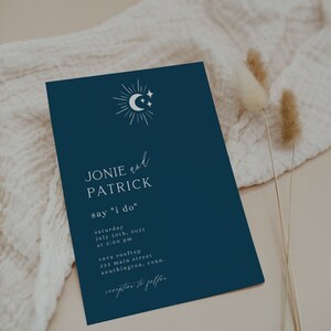 Sun Moon Stars Wedding Invitation, Celestial Wedding Invite Template ...