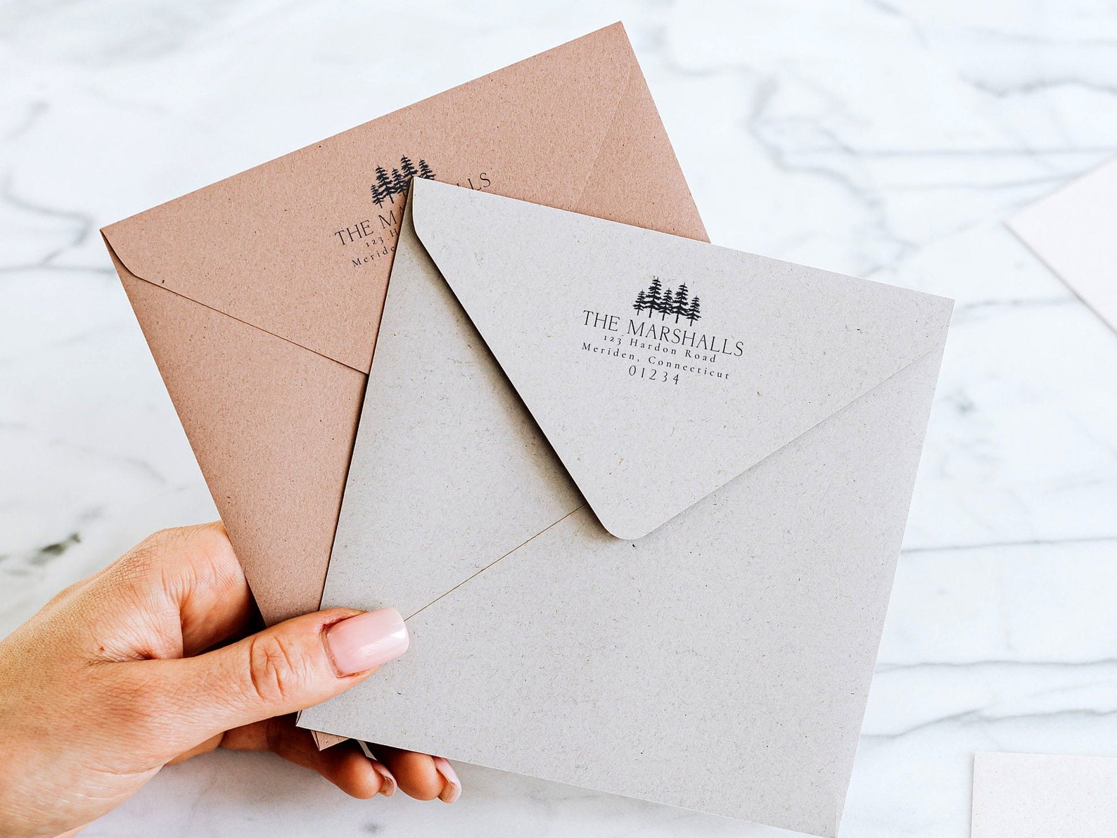 Custom Evergreens Return Address Stamp Wood Mounted Rubber - Etsy