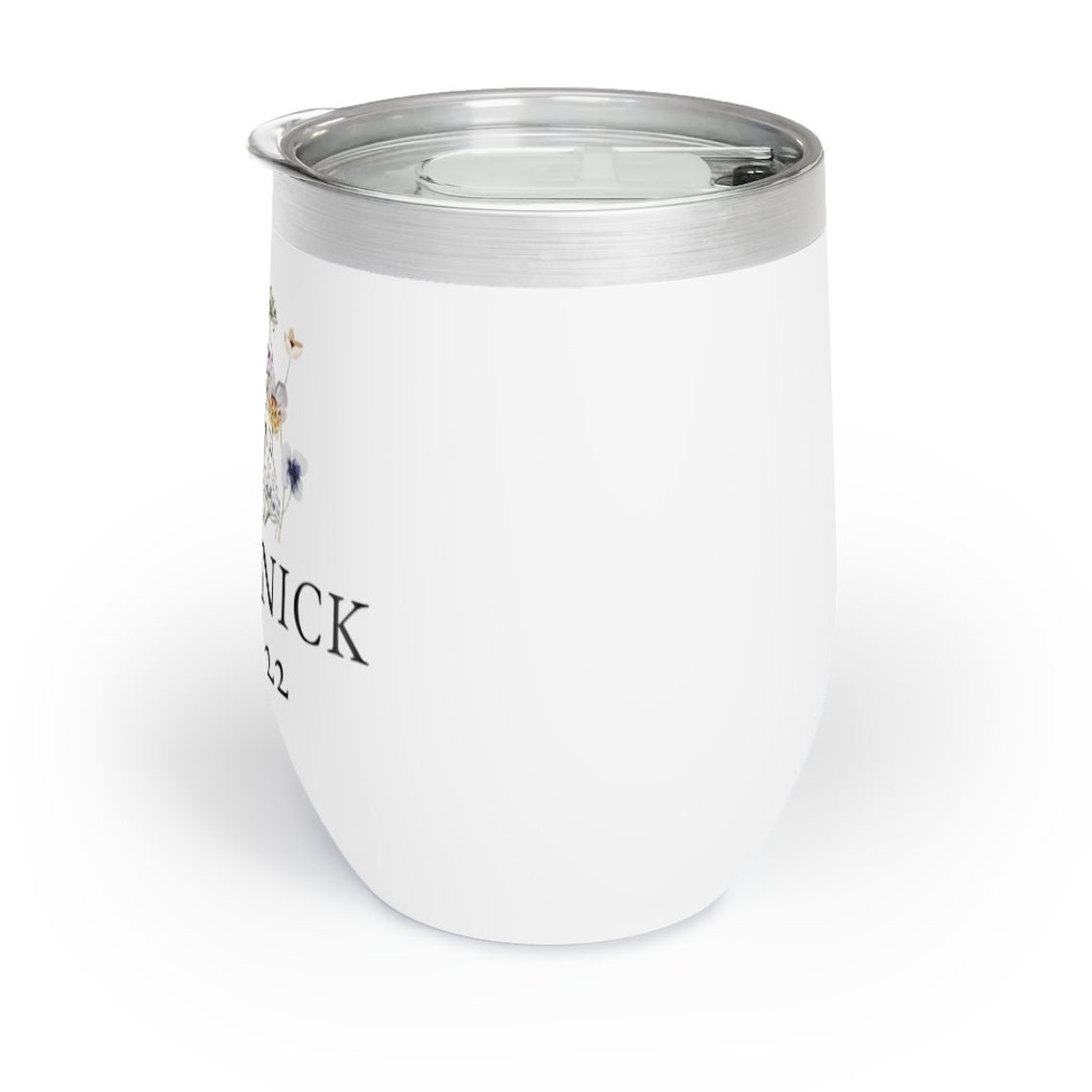 Personalized Wildflower Bride Groom Wedding Date Wine Tumbler - Etsy