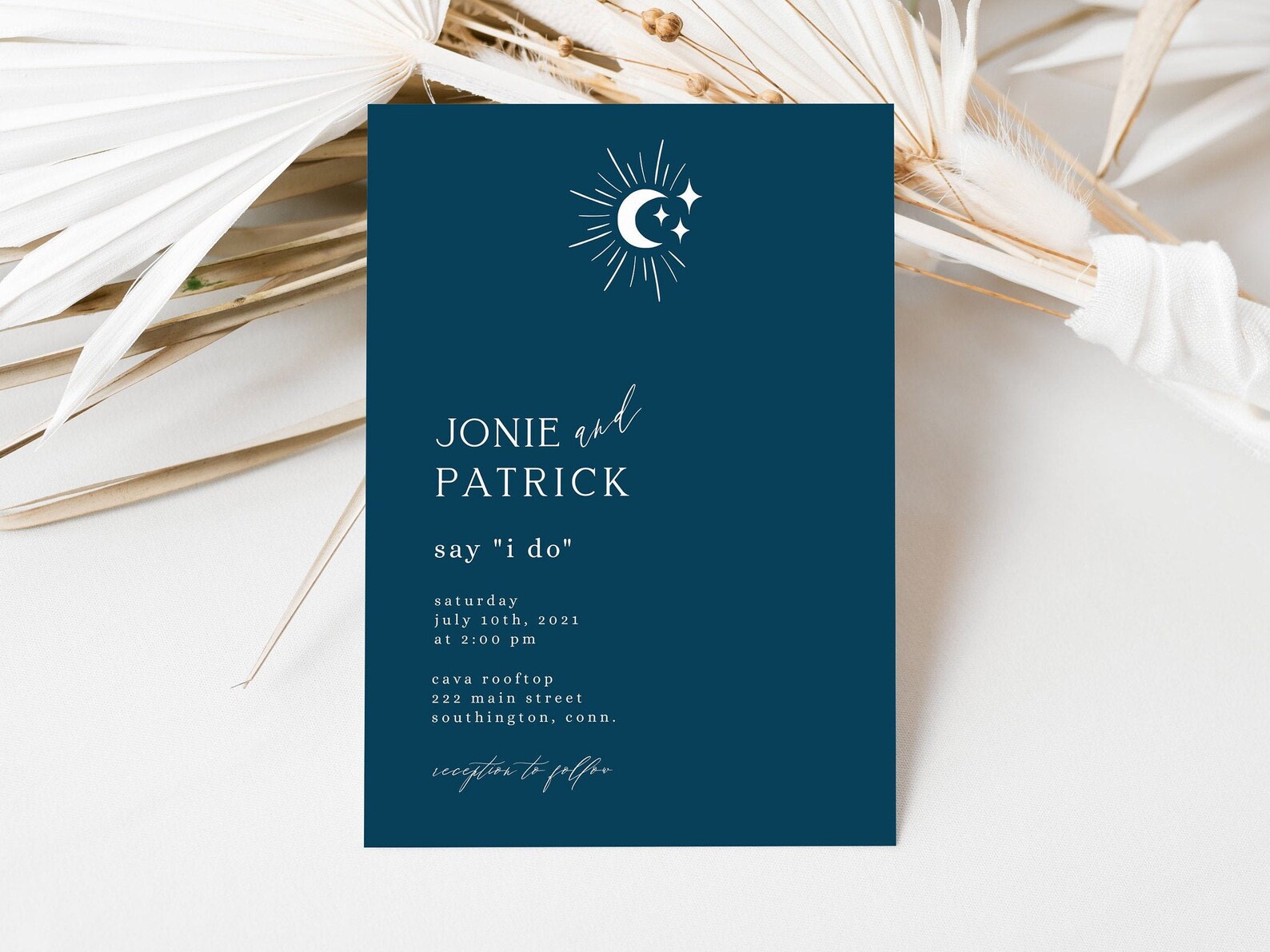 Sun Moon Stars Wedding Invitation Celestial Wedding Invite - Etsy