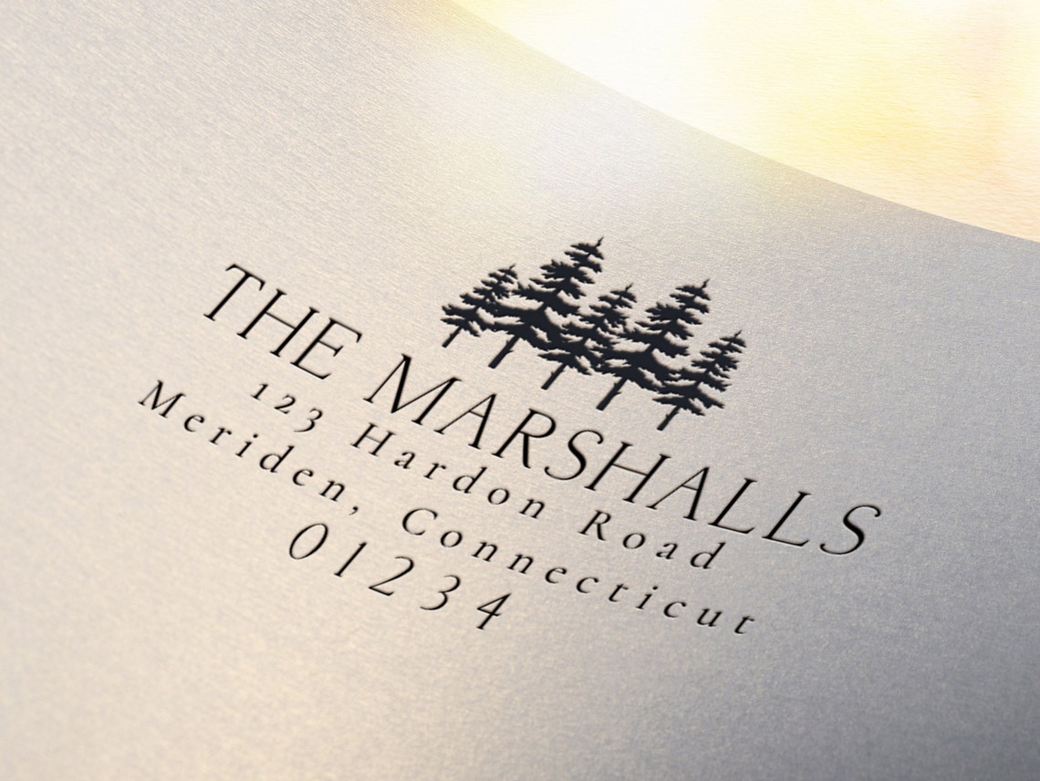 Custom Evergreens Return Address Stamp Wood Mounted Rubber - Etsy