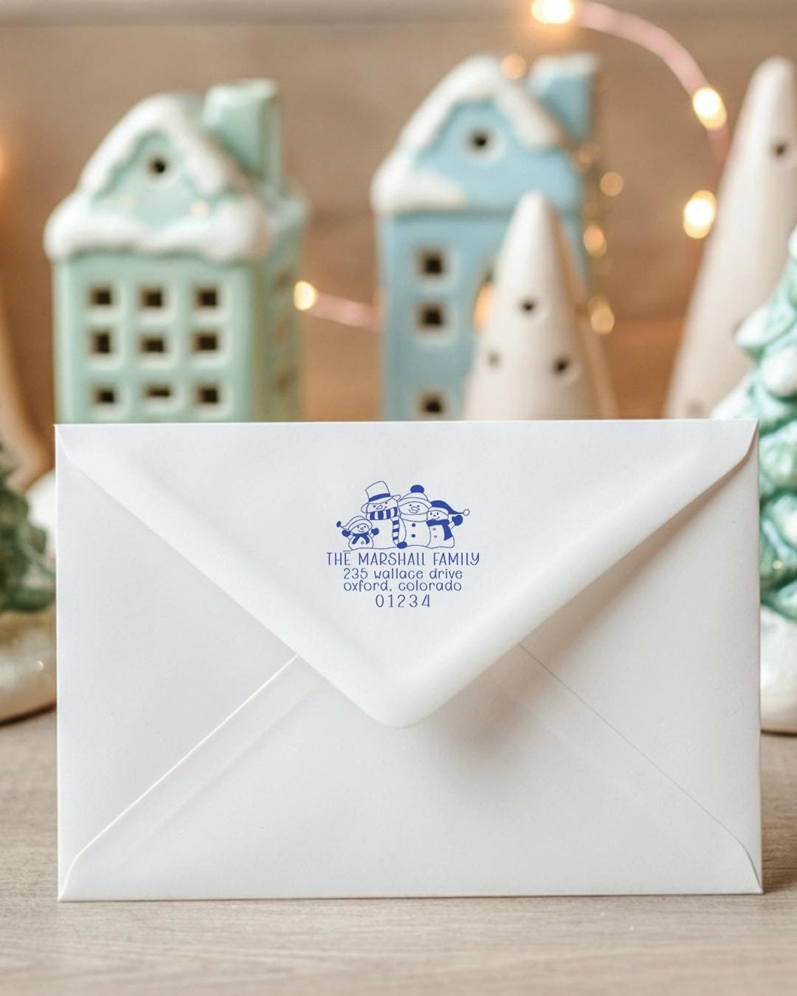 Custom Snowman Family Return Address Stamp: Wood Mounted or Self-inking ...