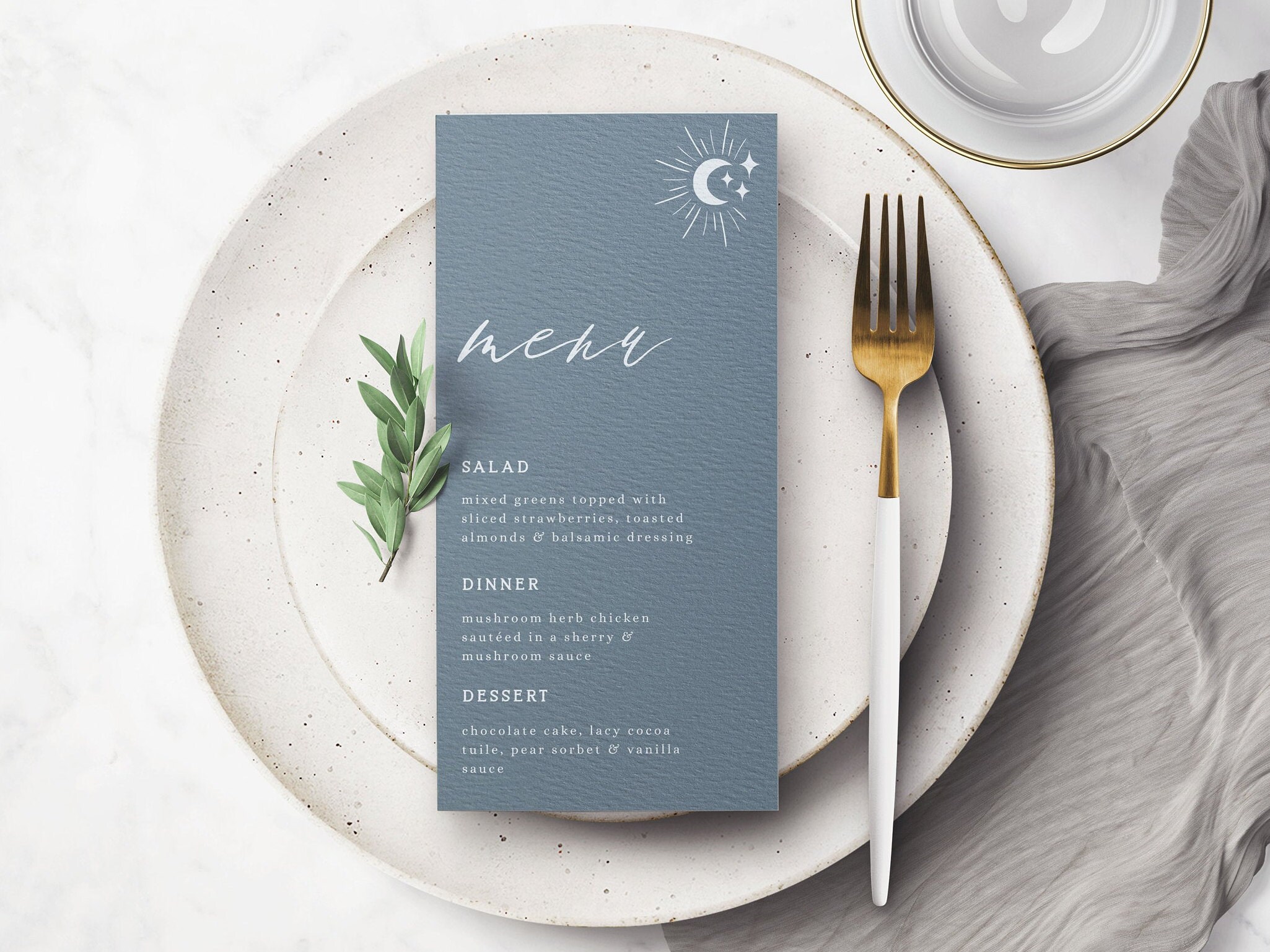Celestial Menu Sun Moon Stars Menu Template Modern - Etsy