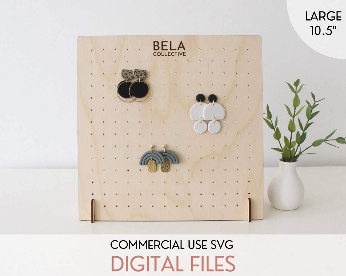 SVG Large Square Earring Display Stand Laser Cut File for - Etsy