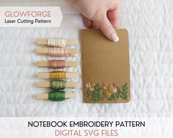 SVG Floral Notebook Embroidery Pattern for Laser Cutting - Etsy
