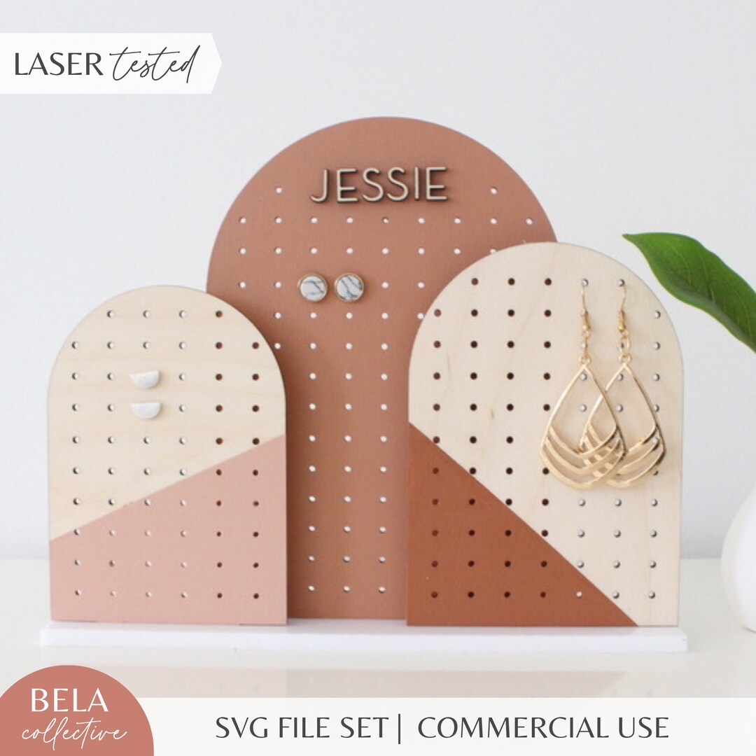 Triple Arch Earring Stand SVG Laser Cut File for Glowforge, Beginner ...