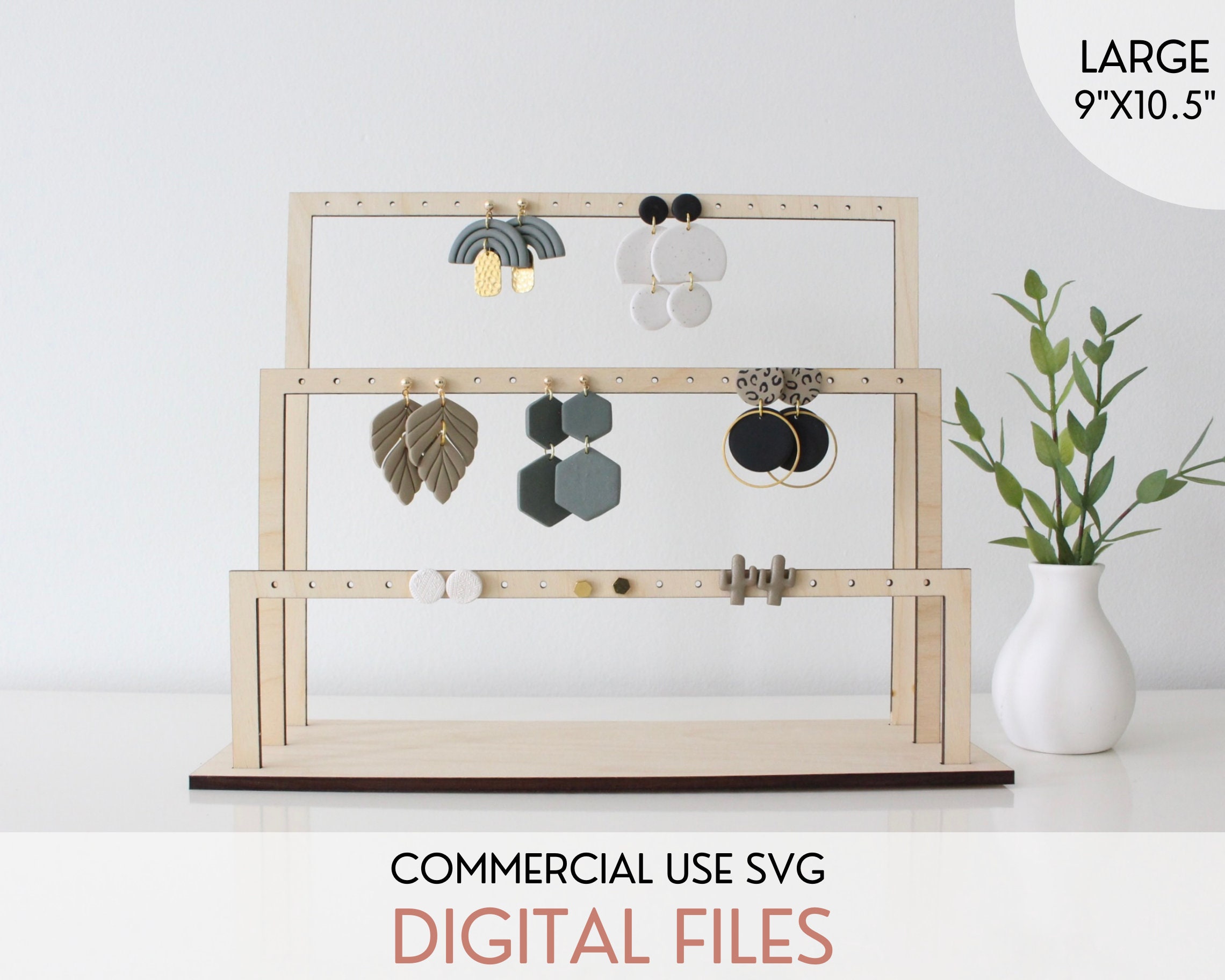 SVG Large 3 Bar Earring Display Stand Laser Cut File for - Etsy