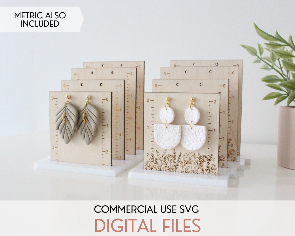 SVG Rectangle Earring Display Stand Laser Cut File for - Etsy