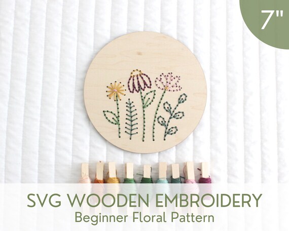 SVG Beginner Floral Embroidery Pattern for Laser Cutting DIY - Etsy