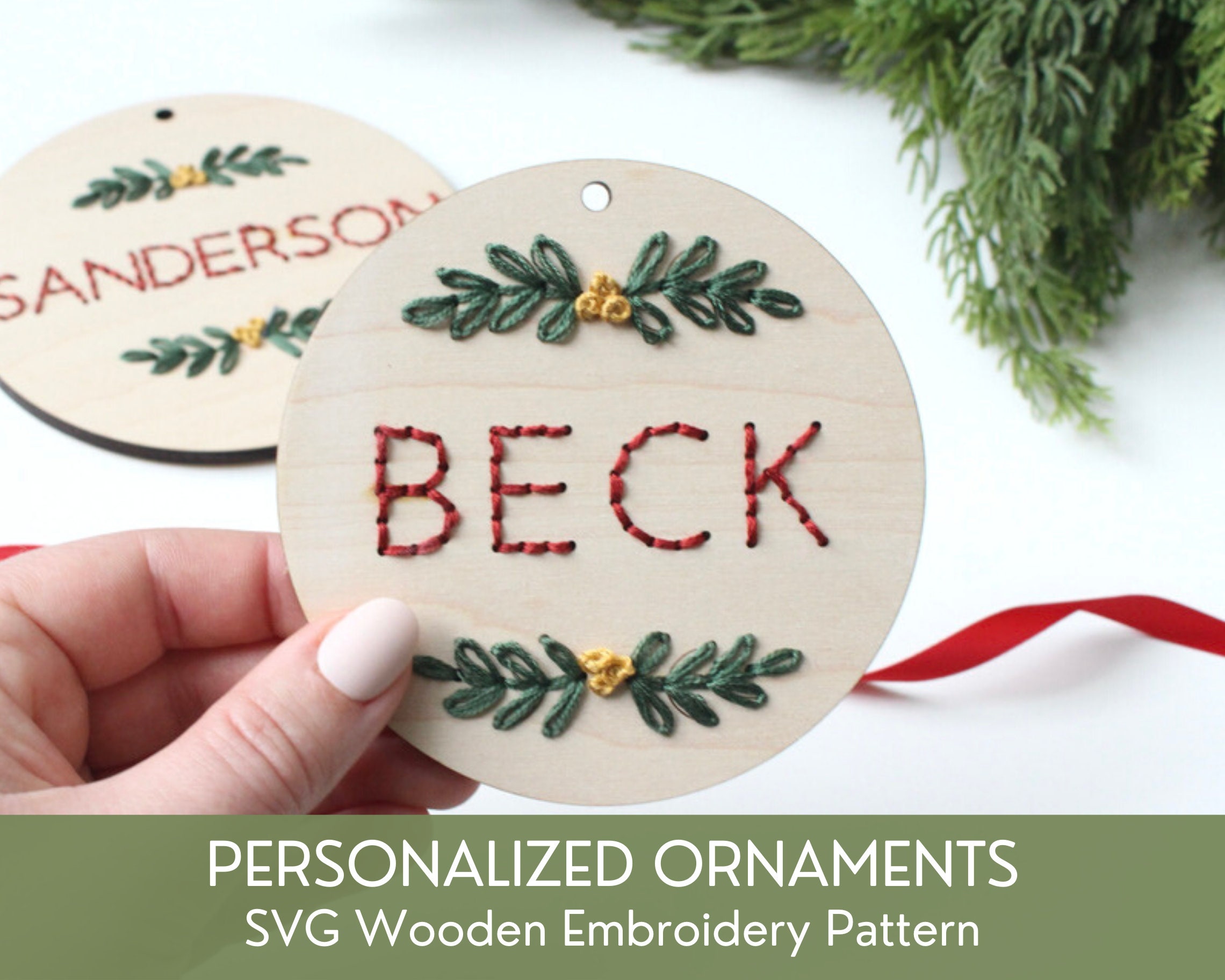 SVG Personalized Ornament Embroidery Patterns for Laser - Etsy