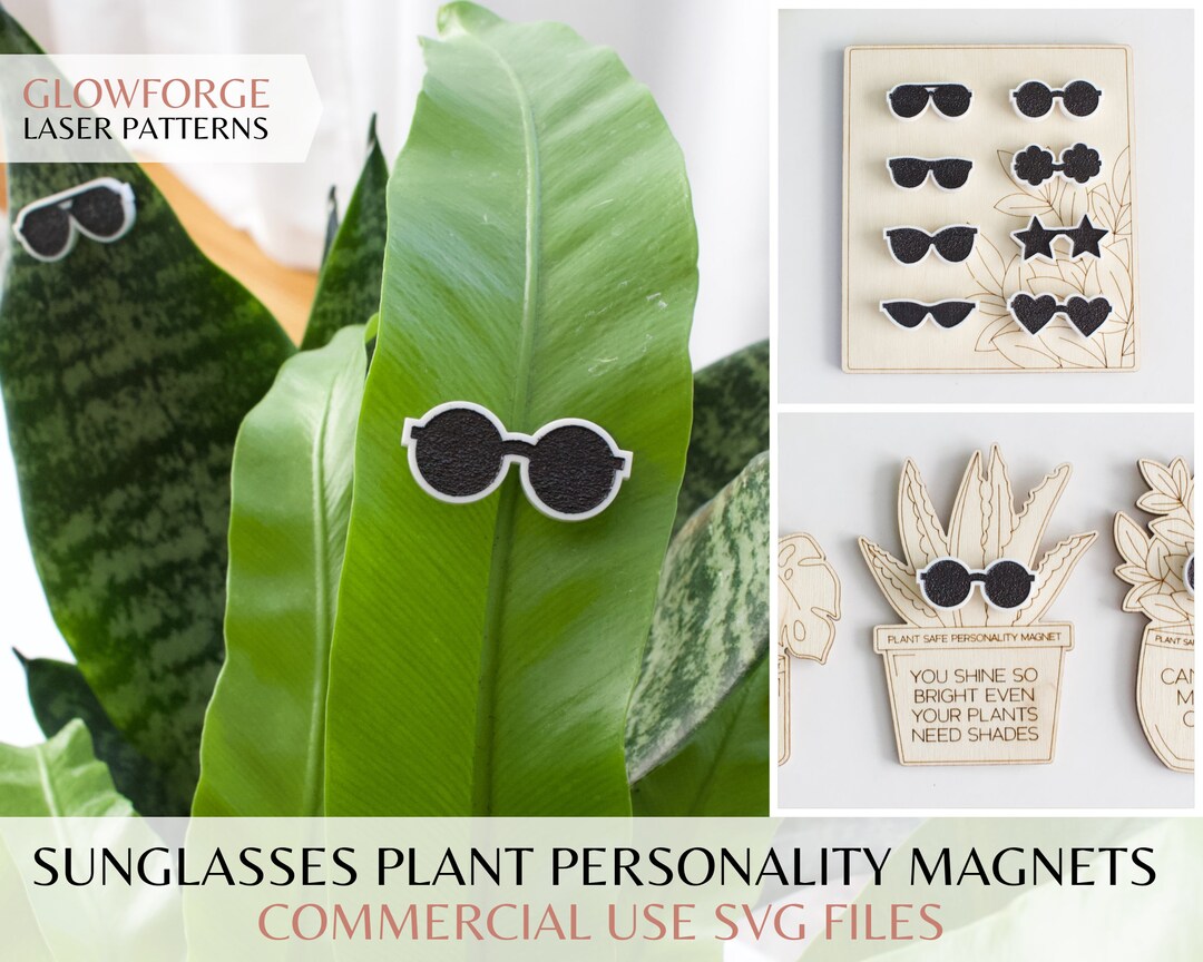 Sunglasses SVG Files Plant Personality Magnet Set Glowforge Laser ...