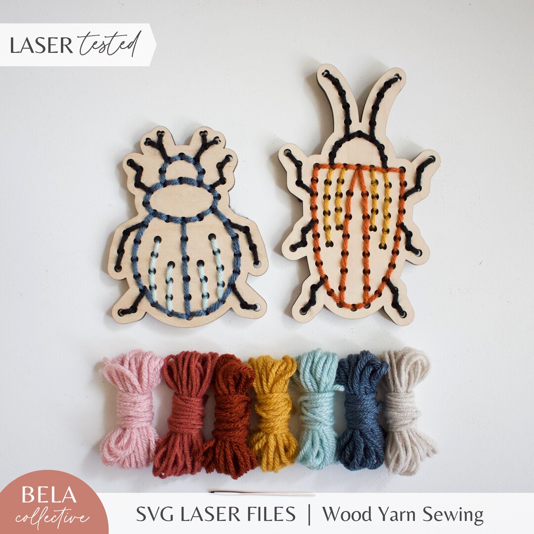SVG Beetle Bugs Yarn Embroidery Sewing Set for Laser Cutting | Kids ...