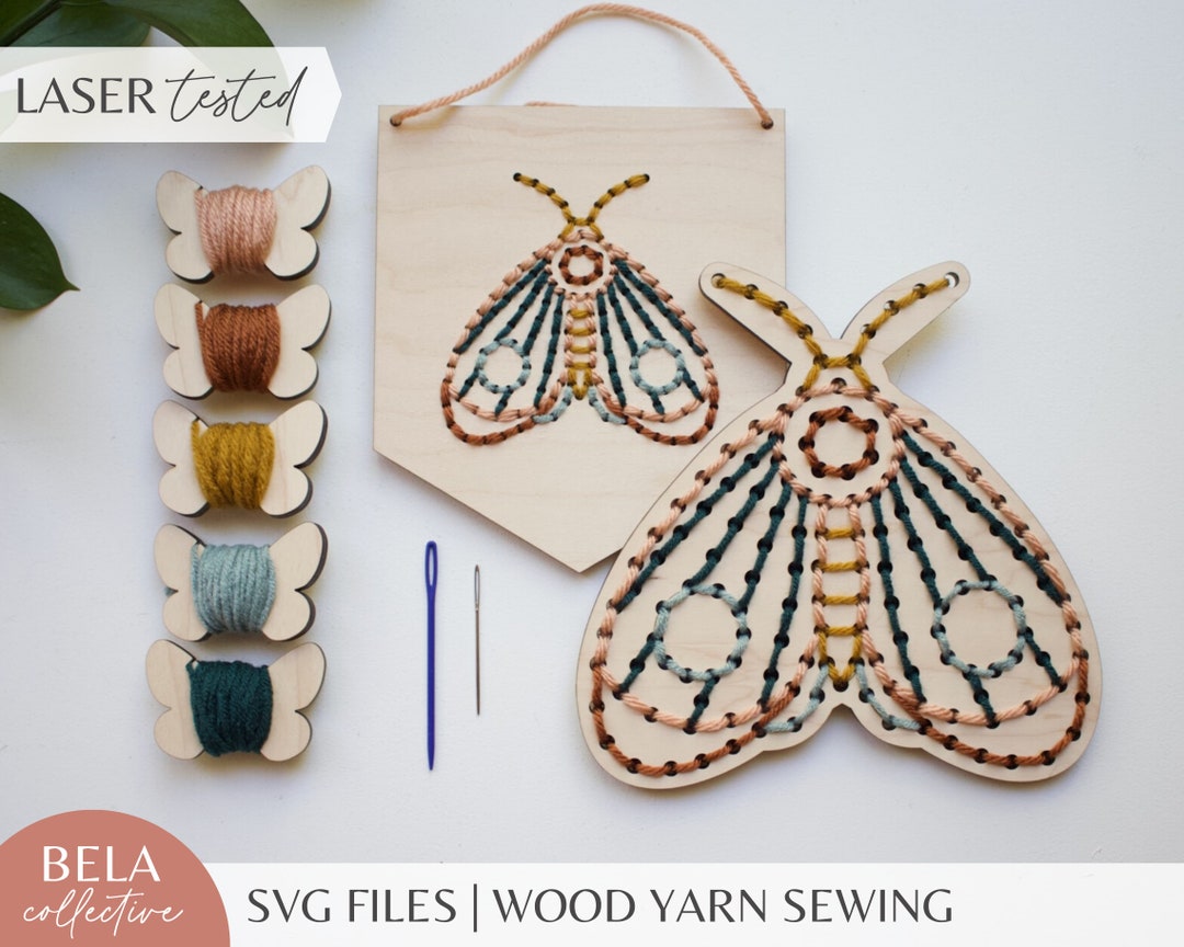 SVG Moth Yarn Sewing Pattern for Laser Cutting My First Embroidery ...