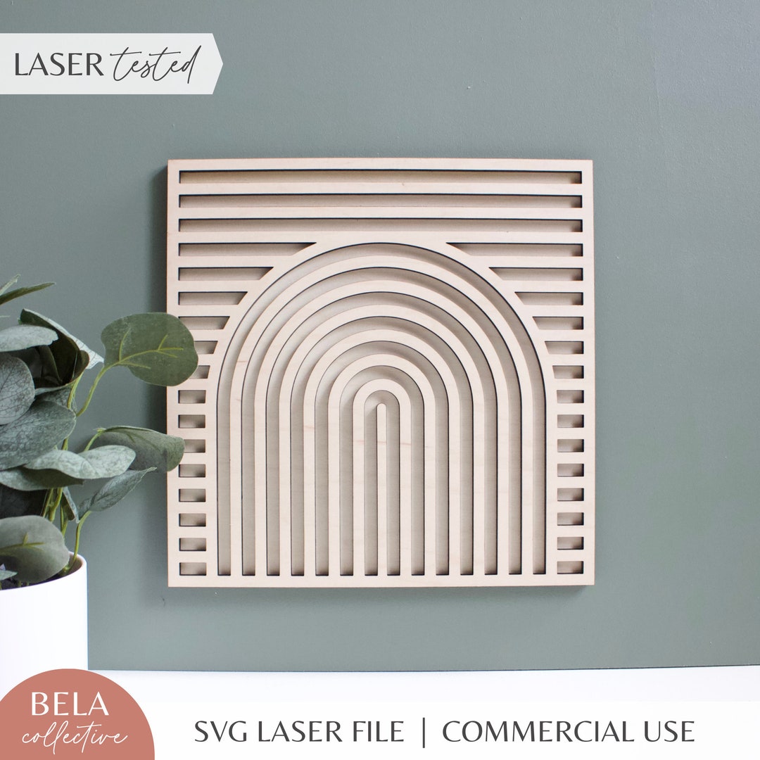 SVG Arch Wall Art Hanging | Laser Cut File for Glowforge | Geometric ...