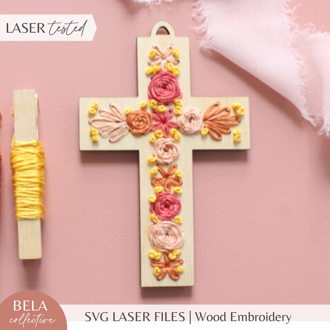 SVG Easter Cross Embroidery Pattern for Laser Cutting, Glowforge ...