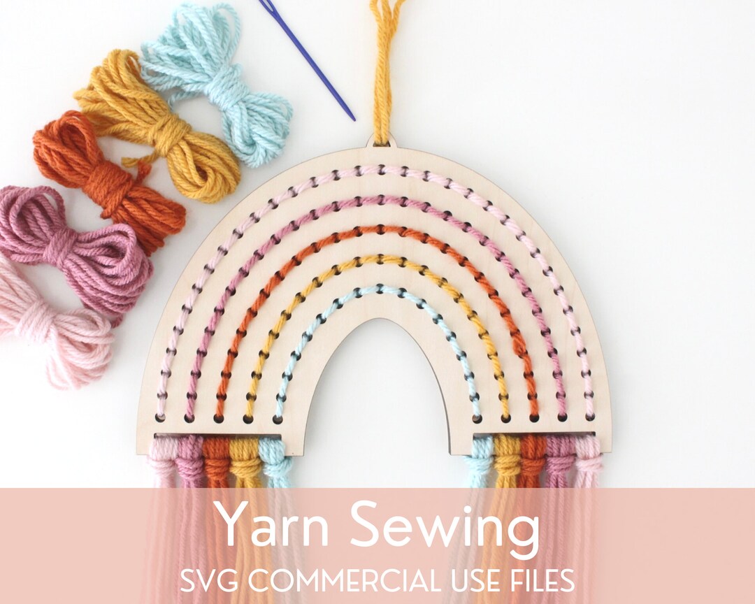 SVG Macrame Rainbow Sewing for Laser Cutting, My First Embroidery ...