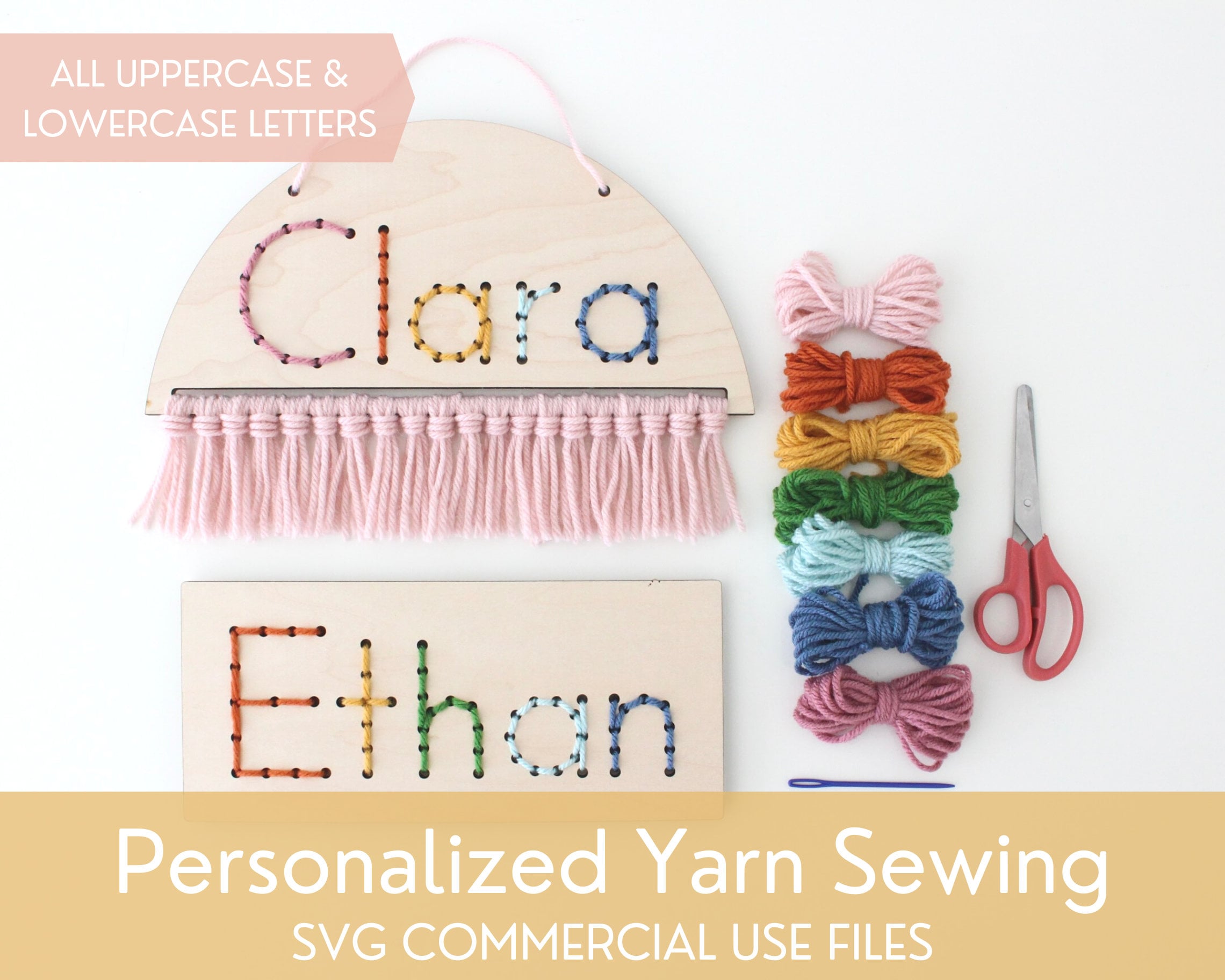 SVG Personalized Name Yarn Embroidery Sewing Set for Laser - Etsy