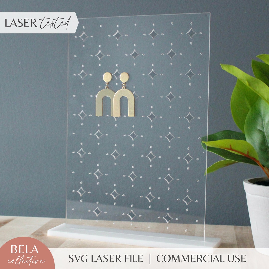 Modern Starlight Earring Stand SVG Laser Cut File for Glowforge ...