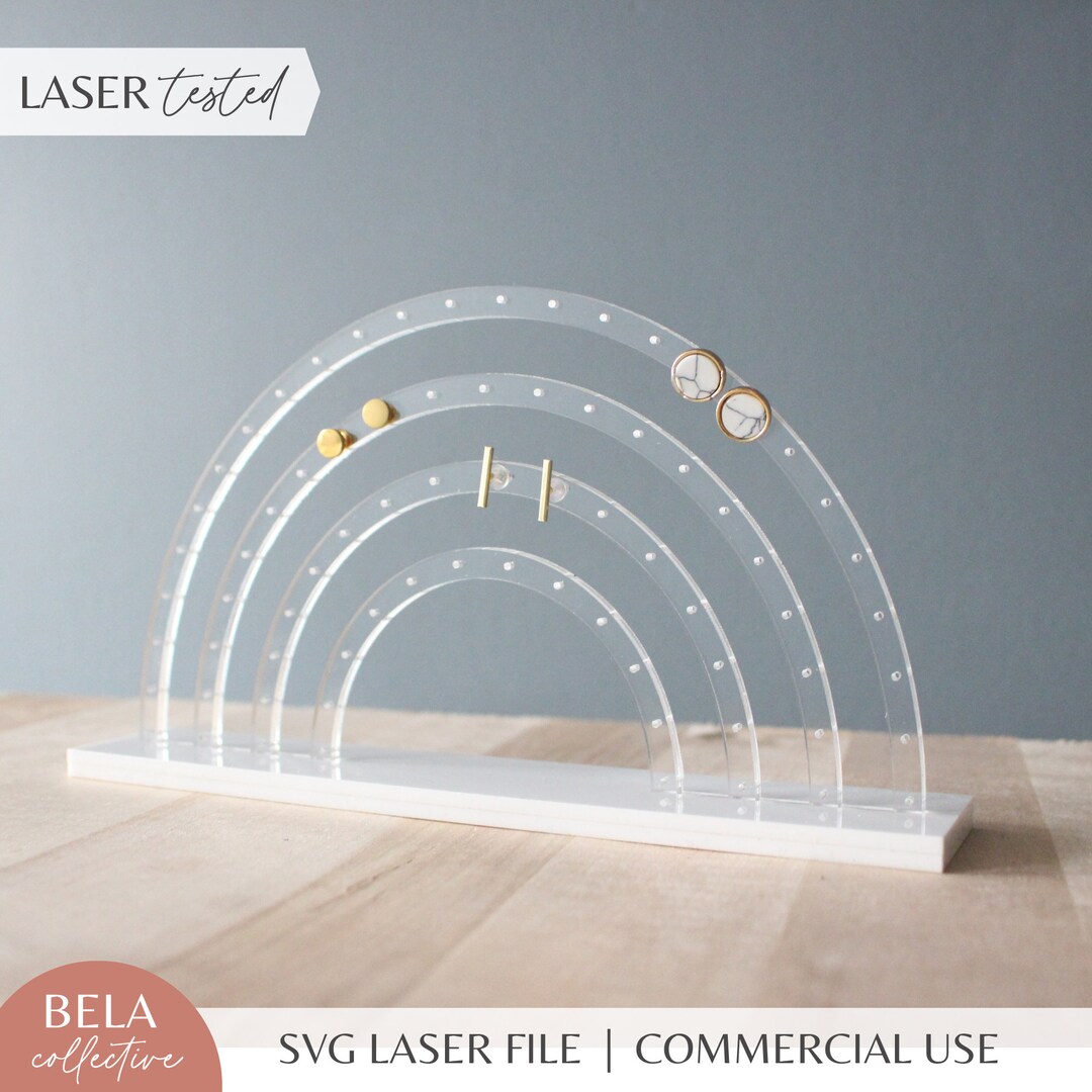 Rainbow Earring Stand SVG Laser Cut File for Glowforge, Beginner ...