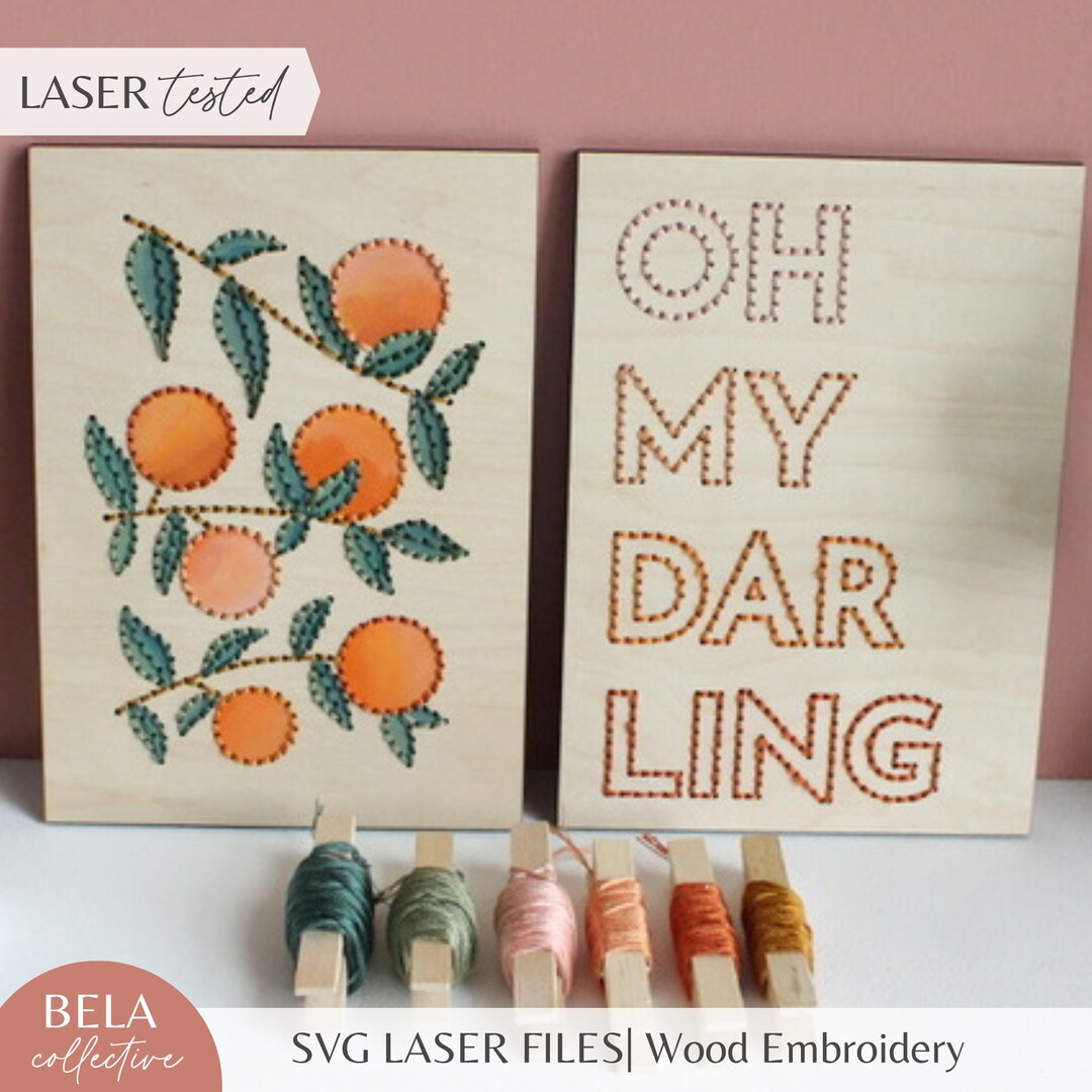 CLEMENTINE + Oh My Darling Embroidery Pattern for Laser Cutting, Summer ...
