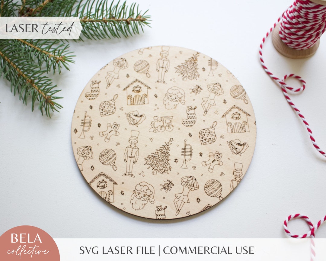 SVG Christmas Scoring Pattern Round Personalized Holiday Wood Decor ...