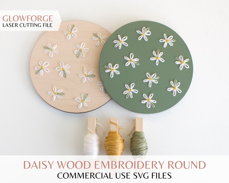 SVG Daisy Embroidery Pattern for Laser Cutting Glowforge - Etsy