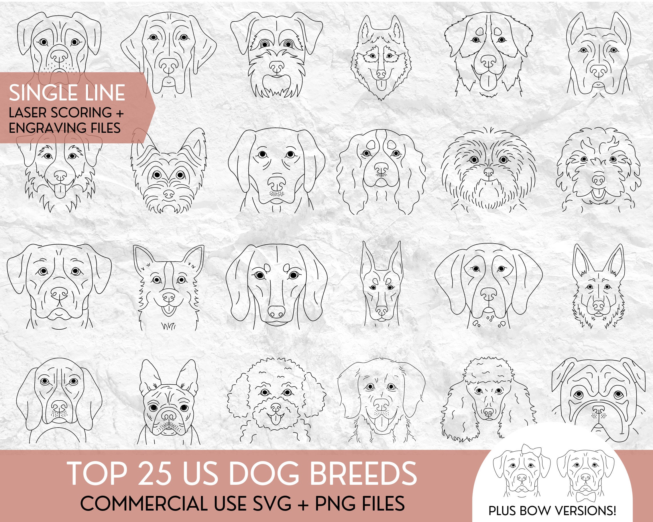 SCORING Engraving Top 25 Dog Breeds Glowforge Laser Cutting - Etsy ...