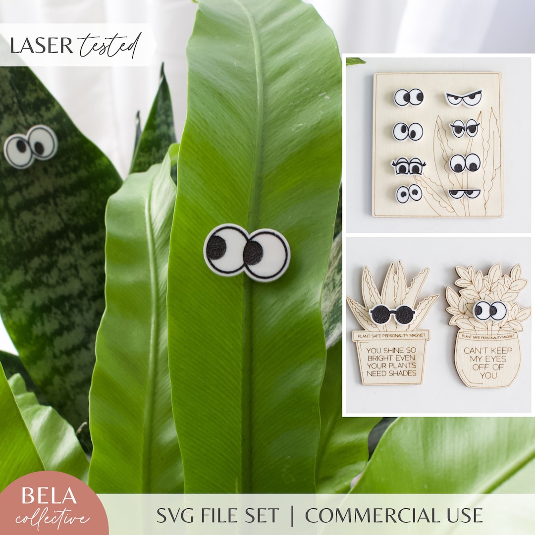 Googly Eyes SVG Files Plant Personality Magnet Set | Glowforge Laser ...