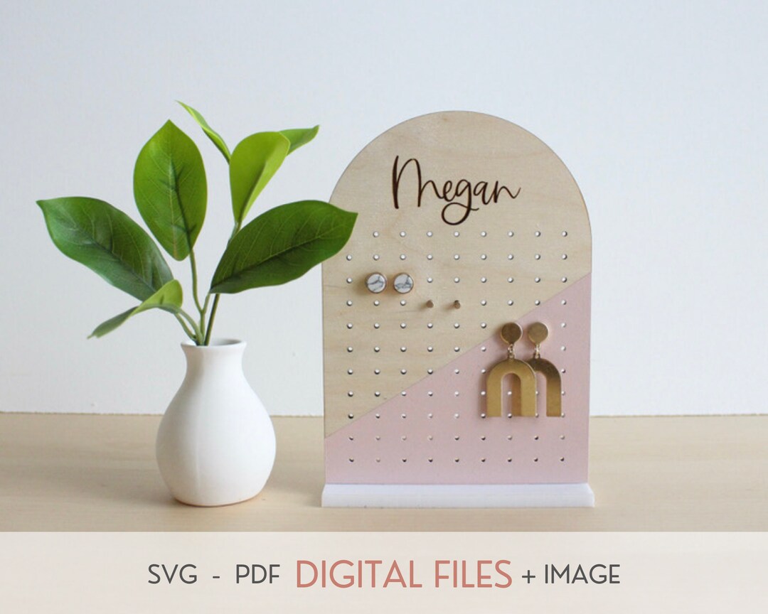 Modern Arch Earring Stand SVG Laser Cut File for Glowforge - Etsy