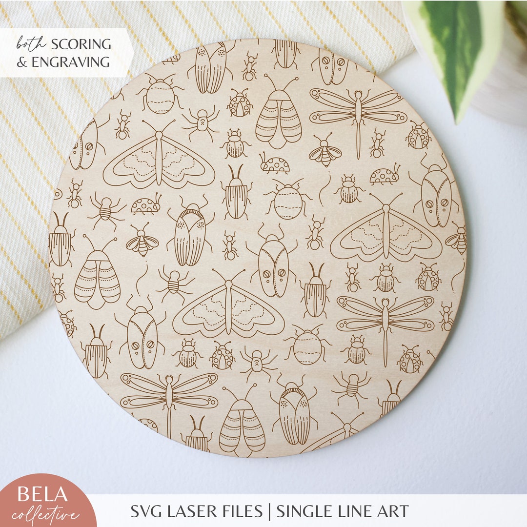 Bugs Scoring Round SVG Laser File | Insects Custom Name Sign | Moth ...