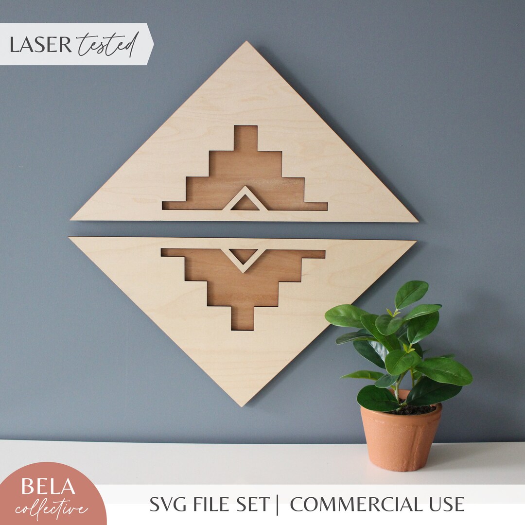 Aztec Triangle Wood Art SVG Laser Cut File for Glowforge, Barn Quilt ...