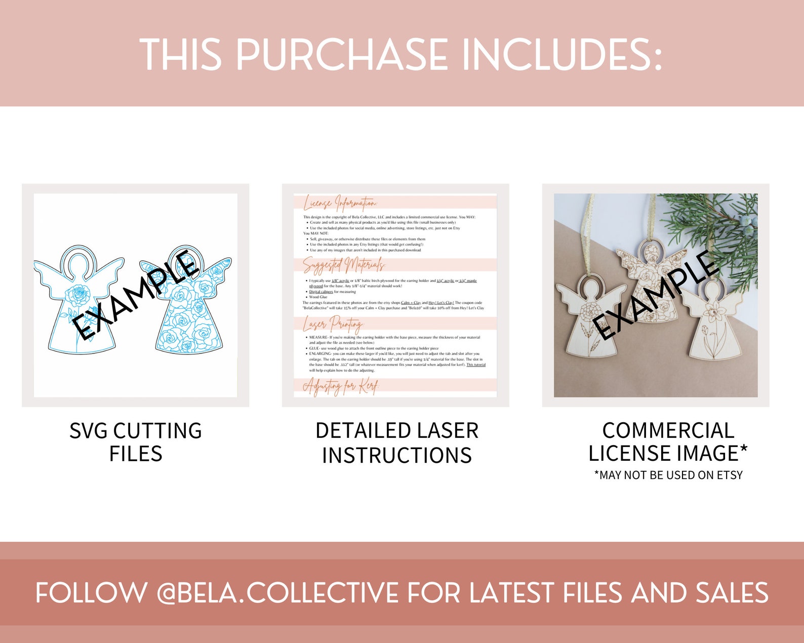 SCORING 24 Birth Month Angel Ornaments SVG Files Set | Glowforge Laser ...