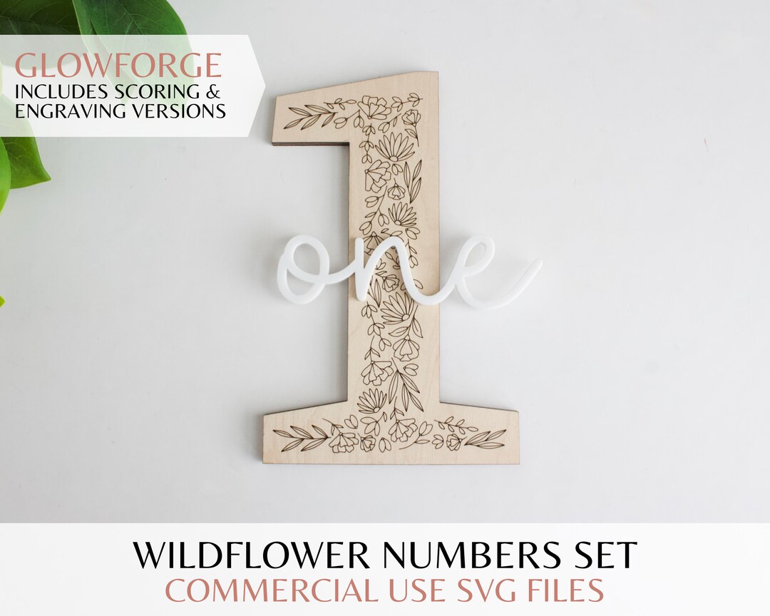 SVG Wildflower Numbers Set Baby Girl Custom Name Sign Wood - Etsy