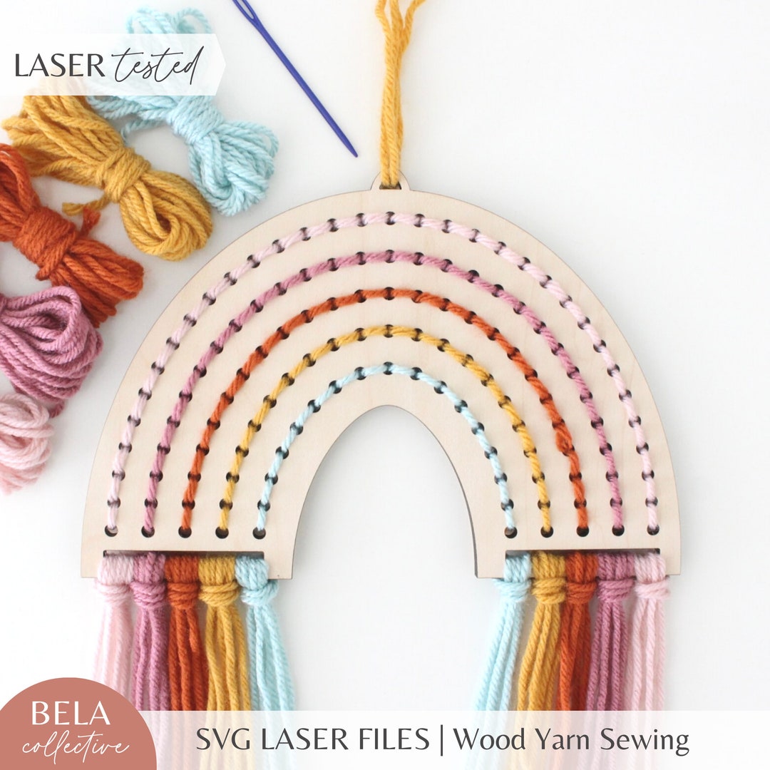 SVG Macrame Rainbow Sewing for Laser Cutting, My First Embroidery ...