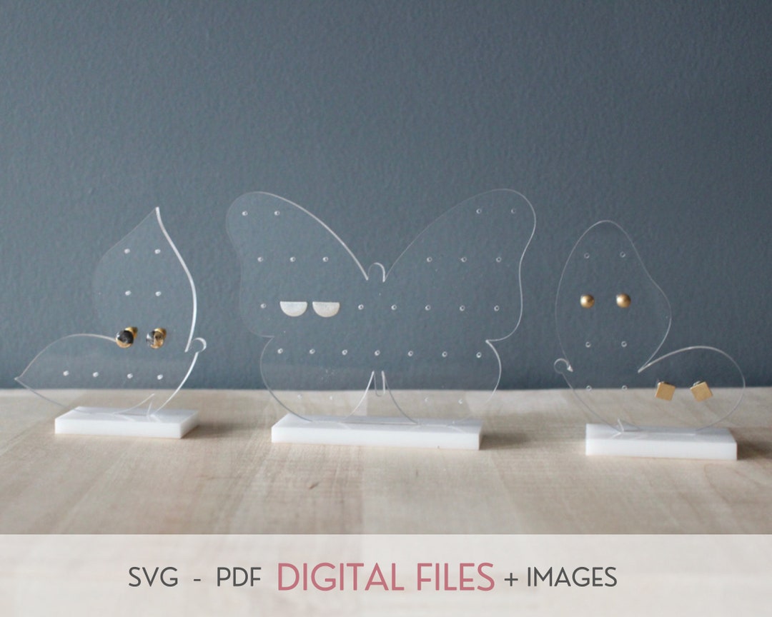 Mini Butterfly Earring Stand Trio SVG Laser Cut File for - Etsy