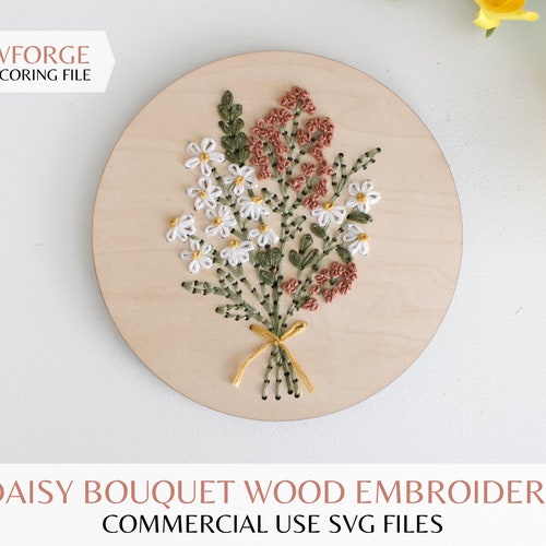 SVG Daisy Bouquet Embroidery Pattern for Laser Cutting - Etsy