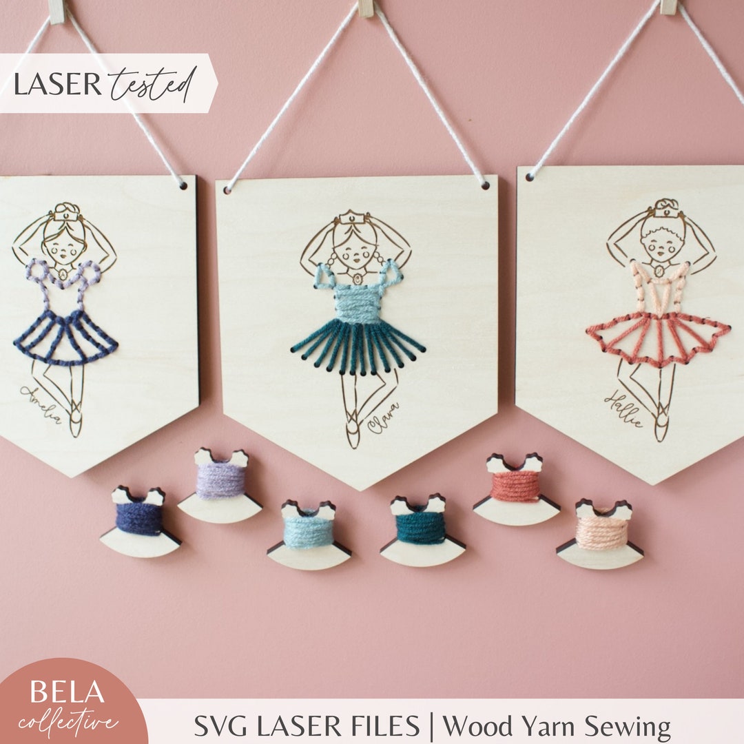 SVG Set of 3 Ballerina Yarn Sewing Patterns for Laser Cutting ...