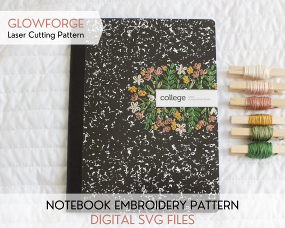 SVG Floral Notebook Embroidery Pattern for Laser Cutting - Etsy