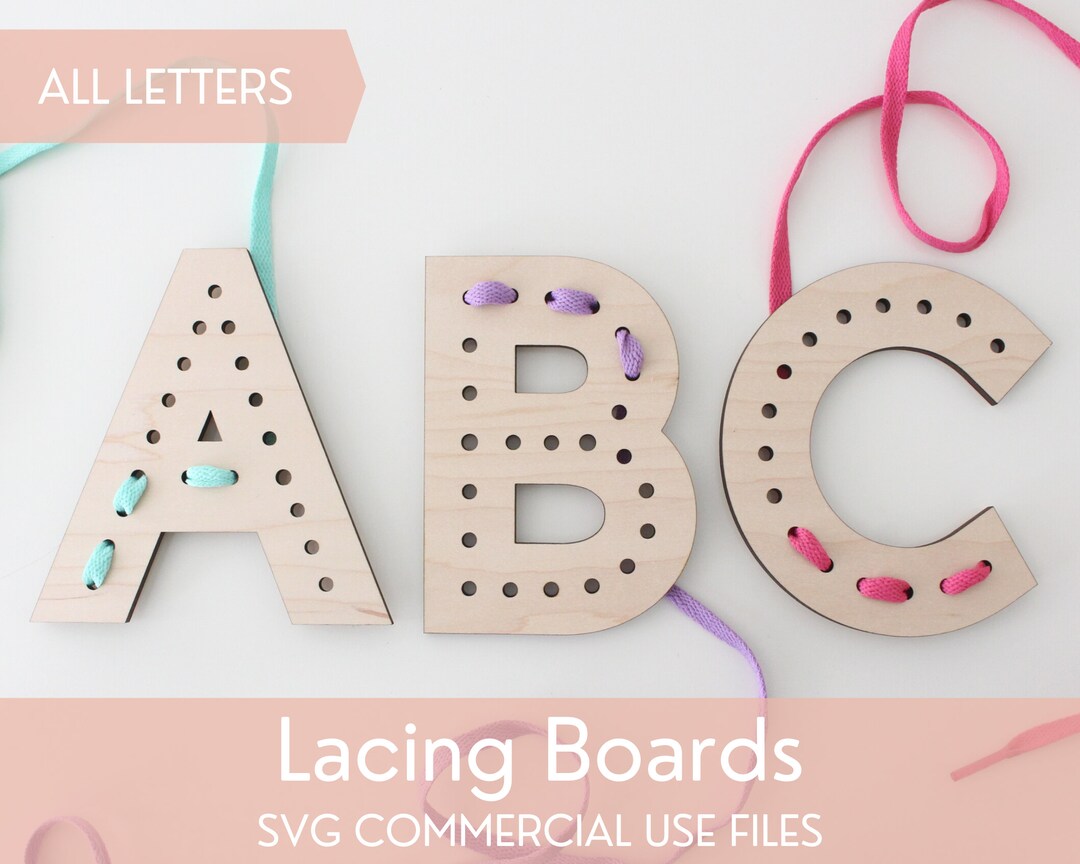 SVG Alphabet Lacing Boards File Set for Laser Cutting, Glowforge ...