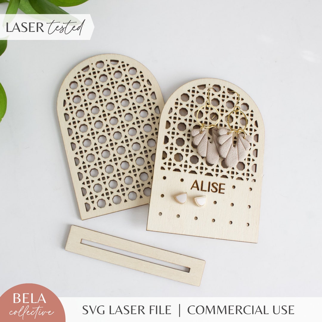 Travel Earring Holders Set of SVG Laser Cut Files for Glowforge, Stud ...