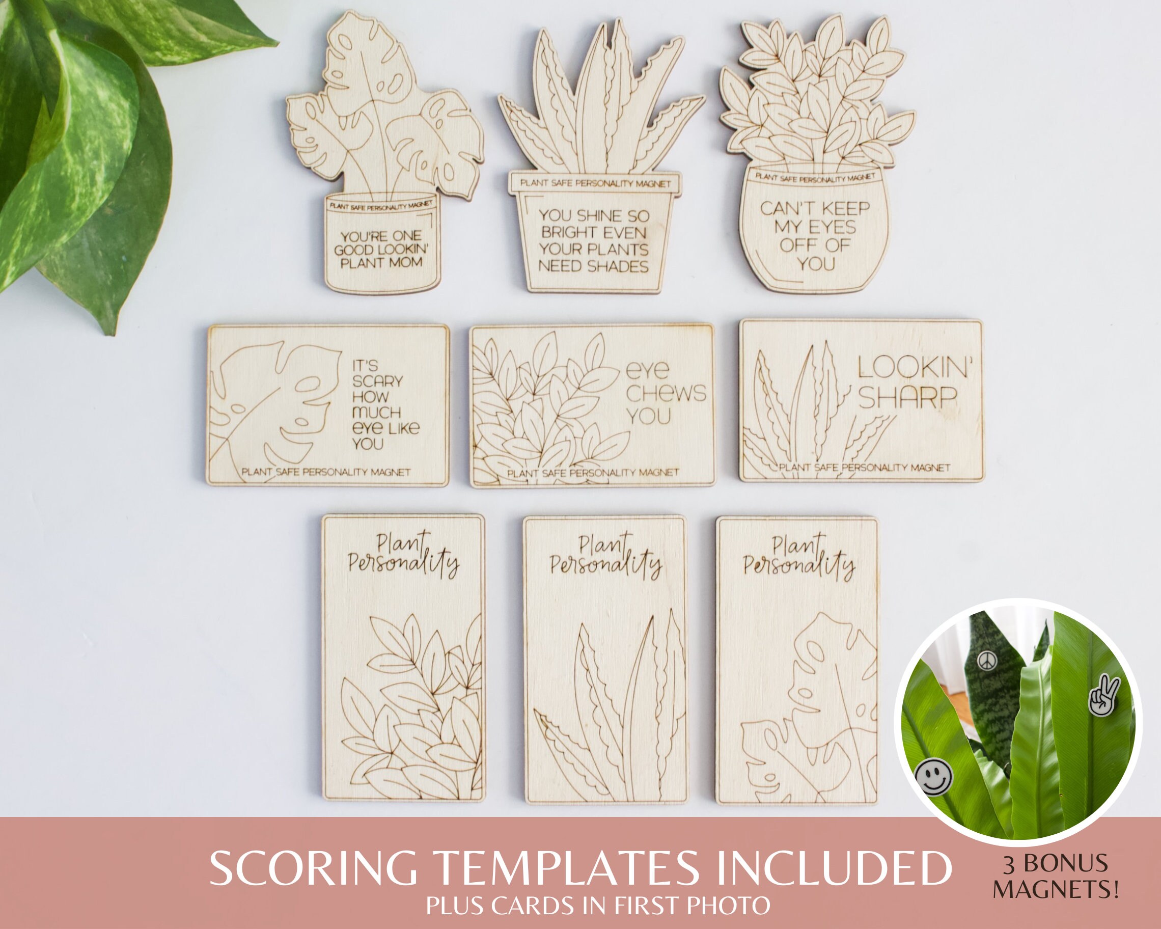 Full Set SVG Plant Personality Magnets | Glowforge Laser Engraving Cut ...