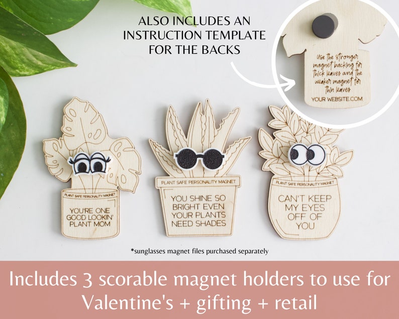 Googly Eyes SVG Files Plant Personality Magnet Set | Glowforge Laser ...