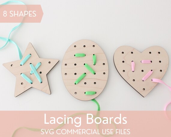 SVG 8 Shapes Lacing Boards File Set for Laser Cutting - Etsy
