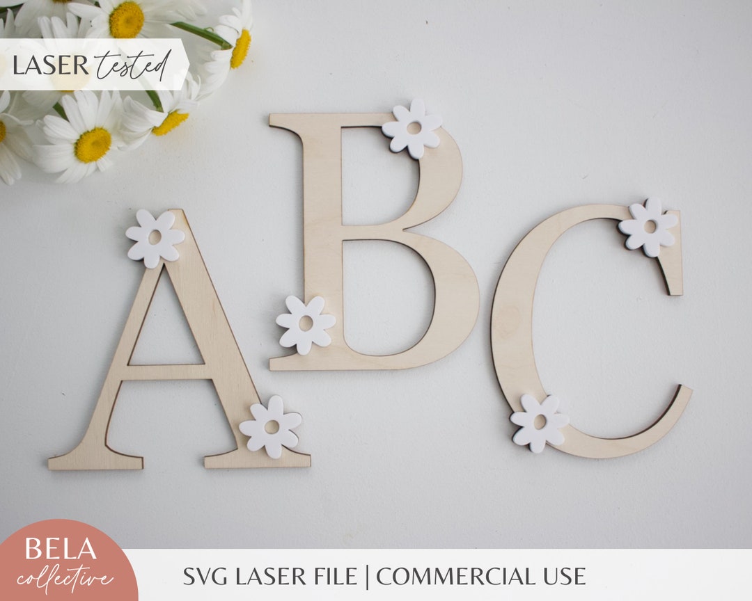 SVG Daisy Letters and Numbers Set Baby Nursery Decor Wood Sign Boho ...