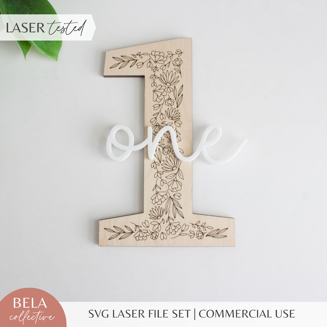 SVG Wildflower Numbers Set | Baby Girl Custom Name Sign | Wood and ...